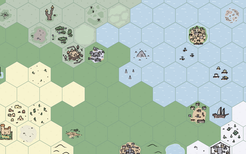 World Map Hex Tiles by Slowquest