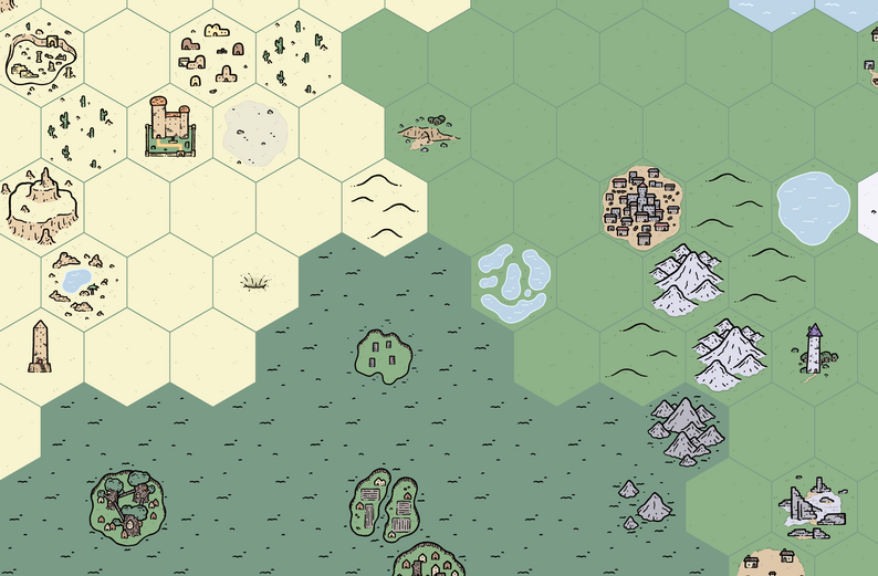 World Map Hex Tiles by Slowquest