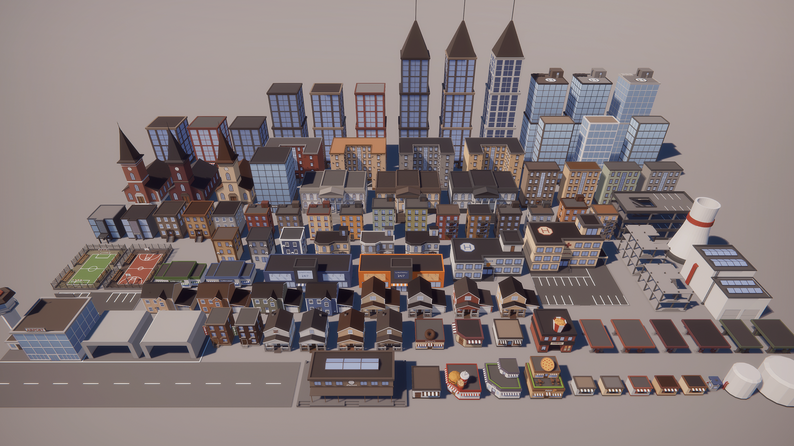 Low Poly Megapolis Pack by JustCreate3D