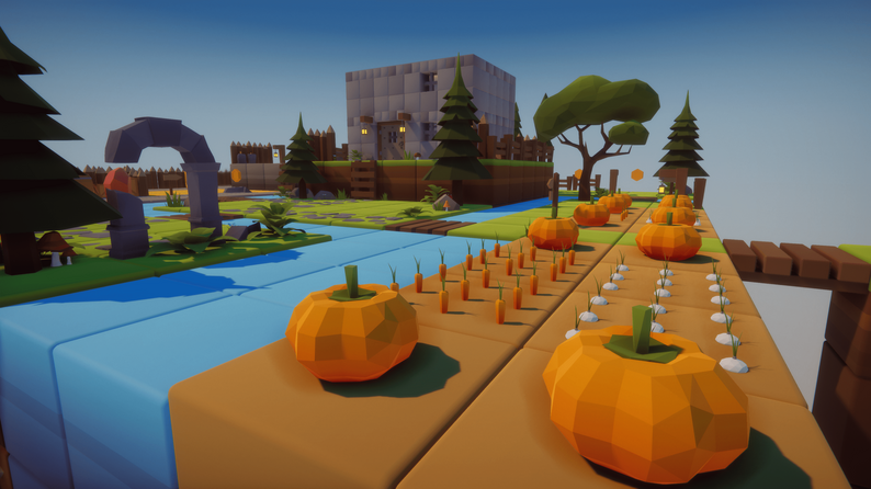 Cartoon Cube World - Brick Block 3D Asset by JustCreate3D