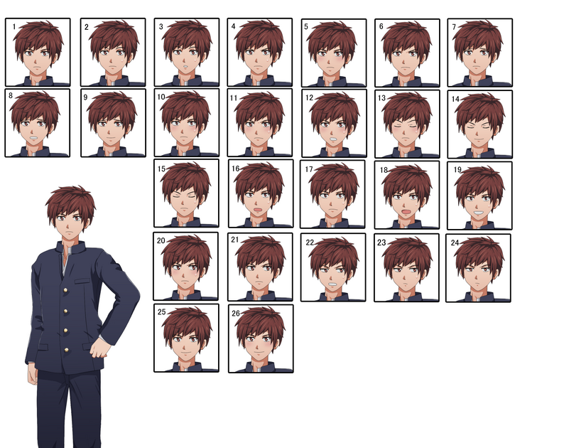 Visual novel Sprites - student1 by REO
