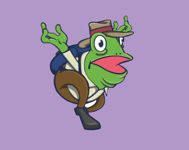 Adventure Frog - Hand Drawn Animated Character by intellikat