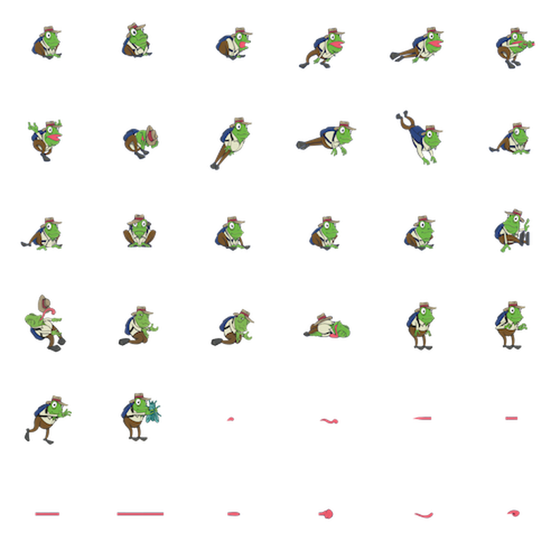 Adventure Frog - Hand Drawn Animated Character by intellikat