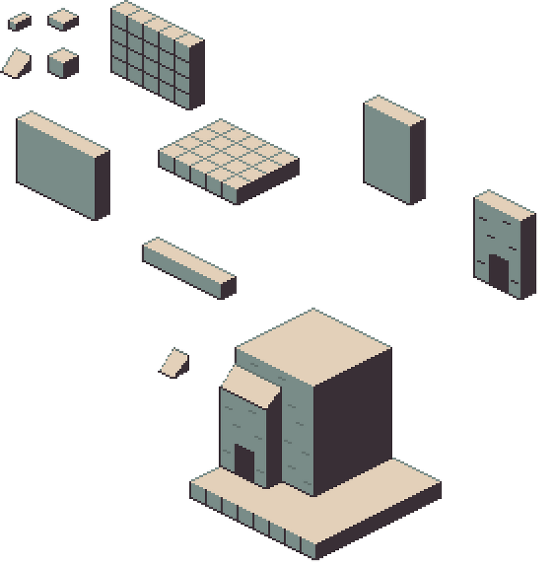 DEMO Isometric Modular Tiles 16px by SqueamishGeek
