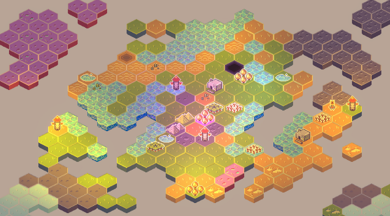 TinyRealm (32px hexagon tile set) by etahoshi