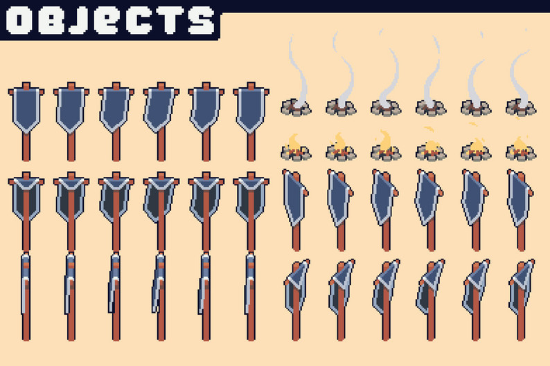 2D Tileset Pixel Art for TD Free Pack by Free Game Assets (GUI, Sprite ...