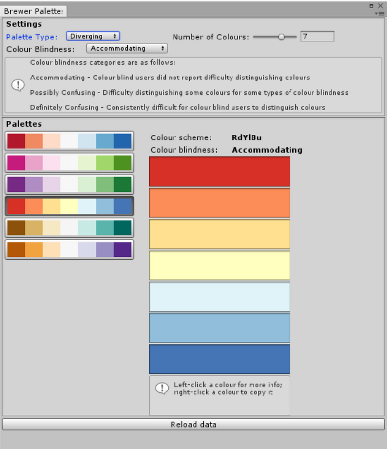 Brewer Palettes - Unity Tool by Torbjorn van Heeswijck