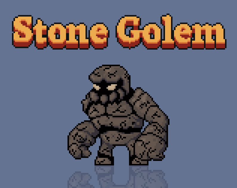 Stone Golem 2D Pixel Art by Mattz Art