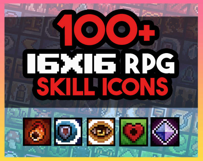 16x16 RPG UI Skill Icons 100+ Pack by Xilurus
