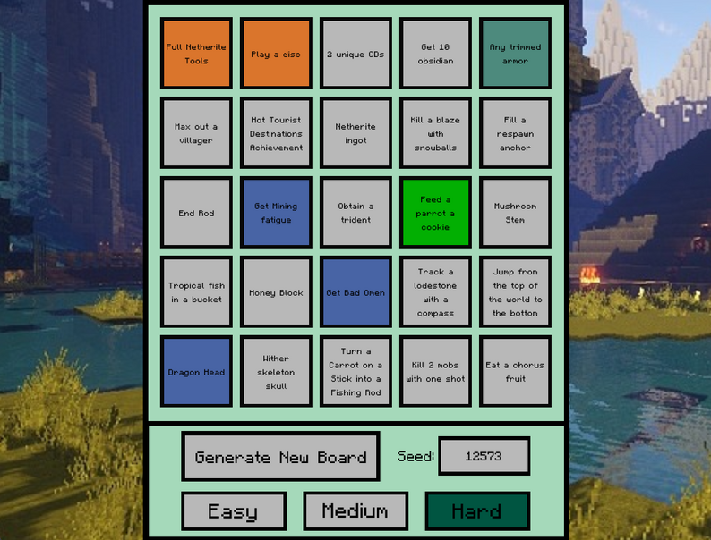 Minecraft Bingo+ V2 by congrets
