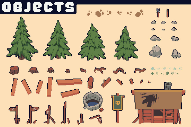 Swamp Pixel Tileset for TD by Free Game Assets (GUI, Sprite, Tilesets)