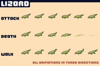 Swamp Enemies Pixel Art for TD by Free Game Assets (GUI, Sprite, Tilesets)