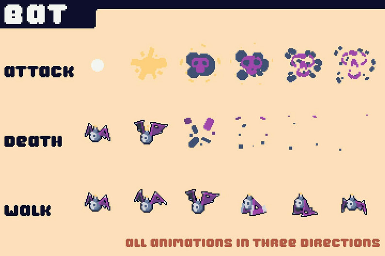 Swamp Enemies Pixel Art for TD by Free Game Assets (GUI, Sprite, Tilesets)