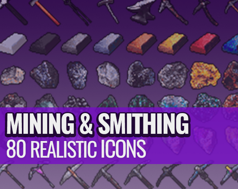 Realistic 32x32 Mining and Smithing Icon Pack by SODA