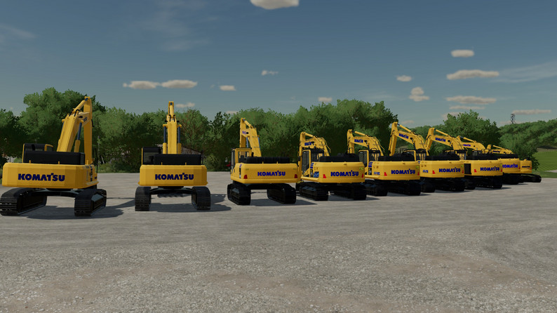 FS22 Komatsu Excavator Mega Pack by GEM Group Modeling & Edits