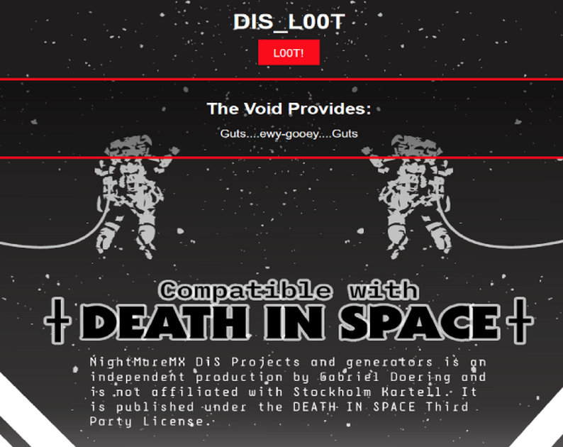 Death in Space RPG Generators by NightMareMX