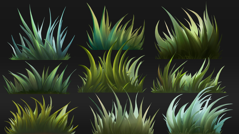 Stylized Sprites – Vol 1 – Grass by oleekconder