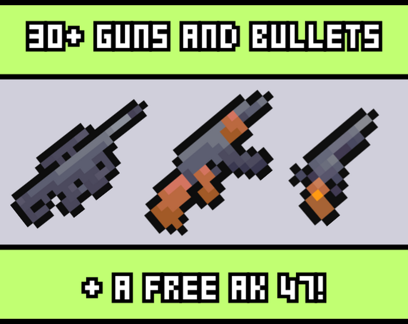 16x16 Pixel-Art Gun Asset-Pack by DoughnutDev