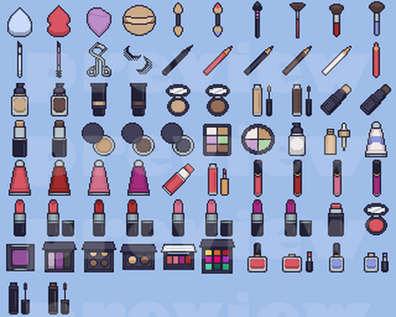 Pixel Art Assets 2D - Makeup by KiriuOzoru