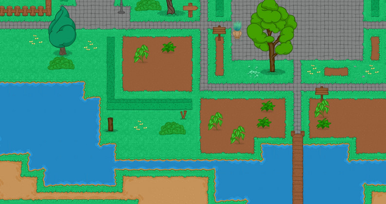 Godot 4 - 2D Topdown Garden Natural Tileset by Violeta Raffin