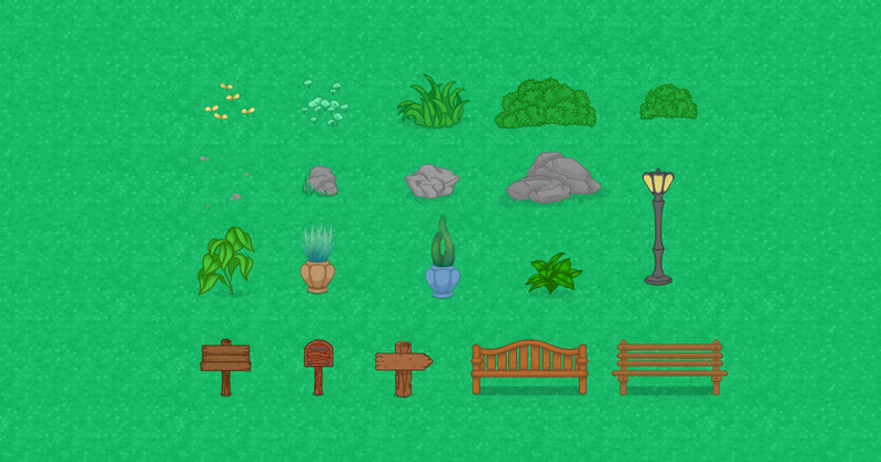 Godot 4 - 2D Topdown Garden Natural Tileset by Violeta Raffin