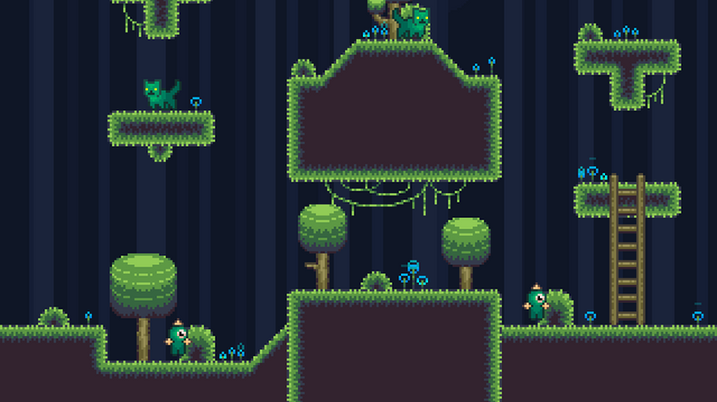 Platformer Tileset Magical Forest 16x16 Pixelart by ELV Games