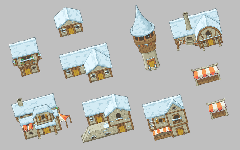The Fantasy Tileset - Snow Adventures - 16x16 pixel art asset pack by ...