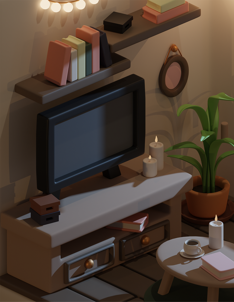 2D and 3D living room game assets by Gorjana Kalevska