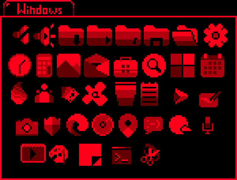 Pixel Art Red Icons by Androx