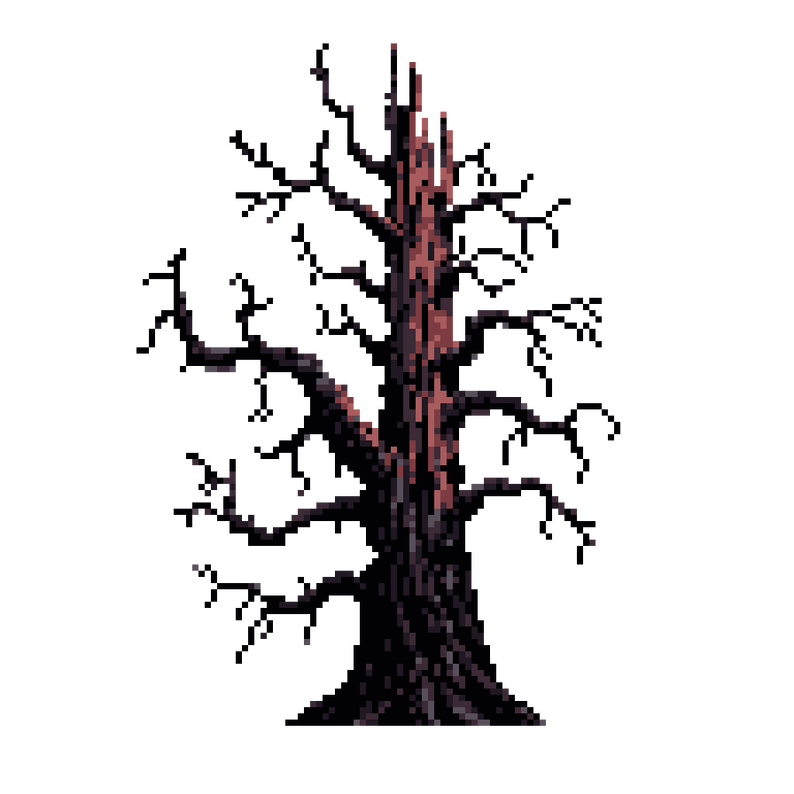 Burned Pixel Art Trees by Babanagi