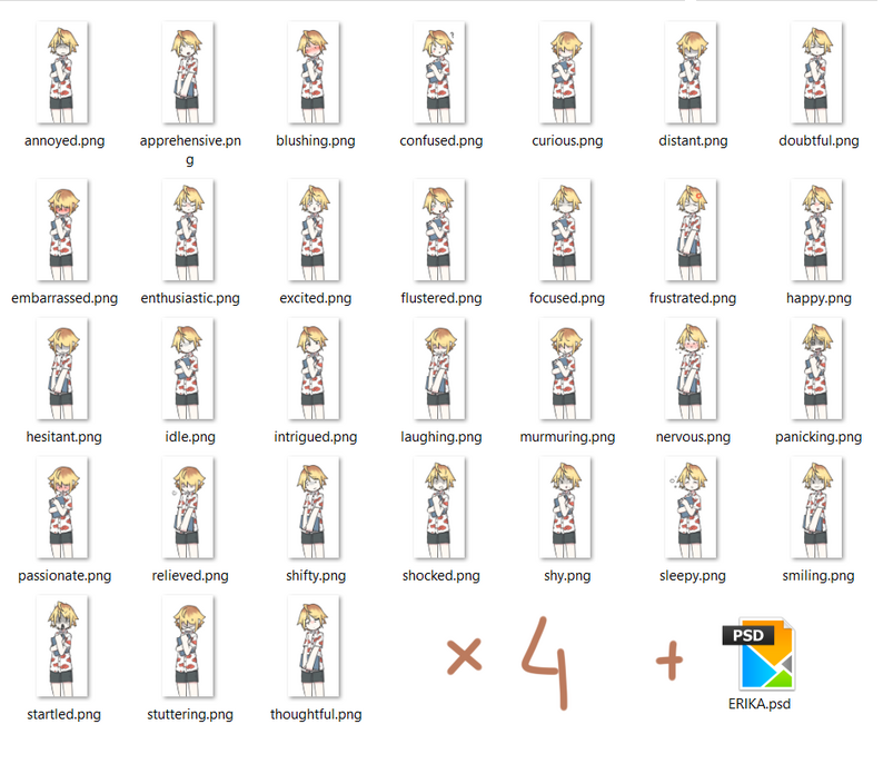 Erika Visual novel Sprite by LisadiKaprio