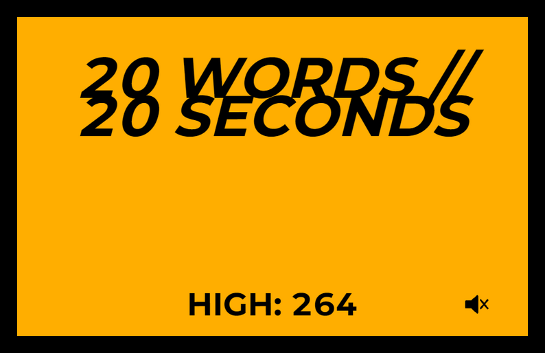 20 WORDS // 20 SECONDS by Kevin Hutchins