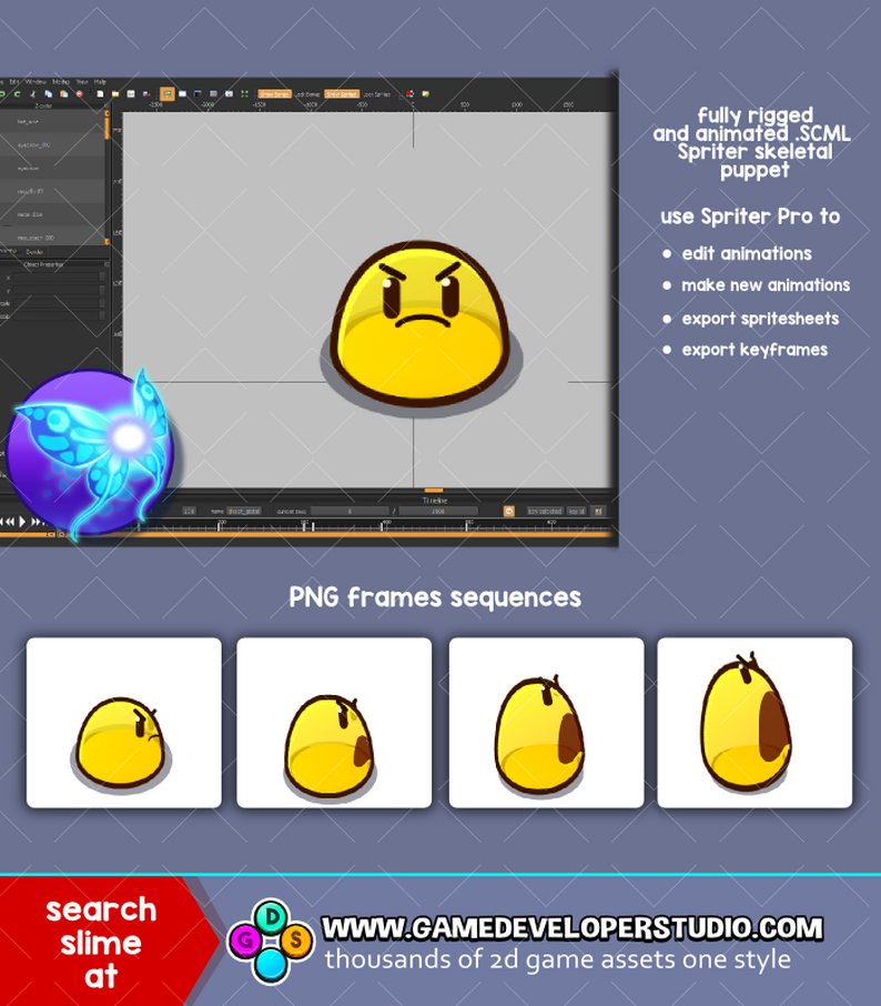 Animated four directional elemental slime enemies by Robert Brooks ...