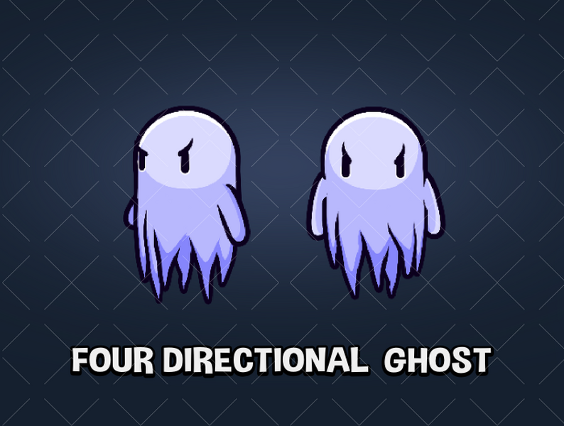 Ghost four directional game sprite by Robert Brooks ...