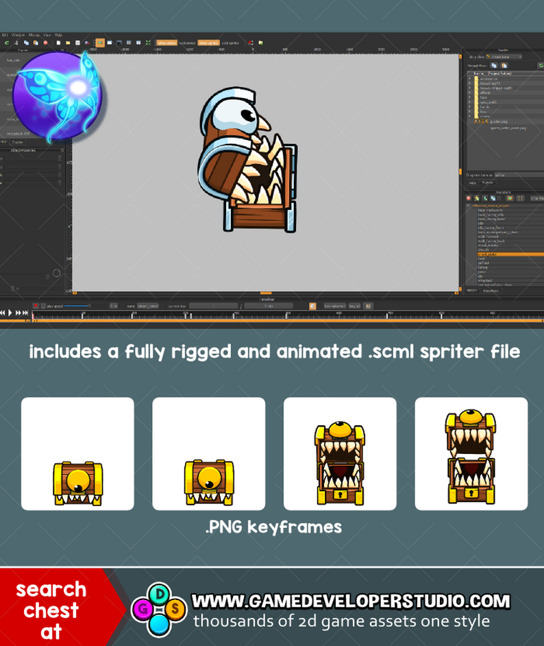 Animated top down mimic chests game sprites by Robert Brooks ...