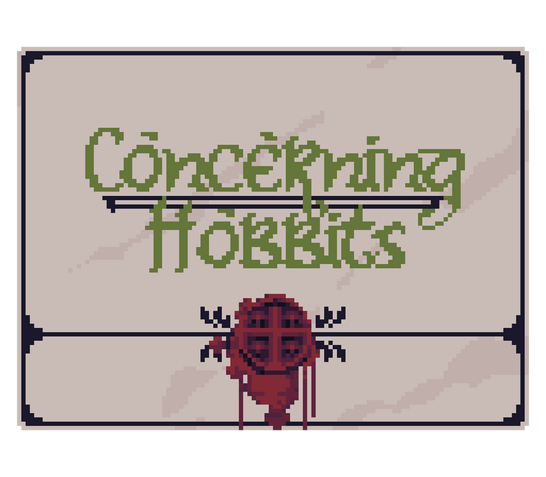 Pixel Art Font - Concerning Hobbits by philtacular