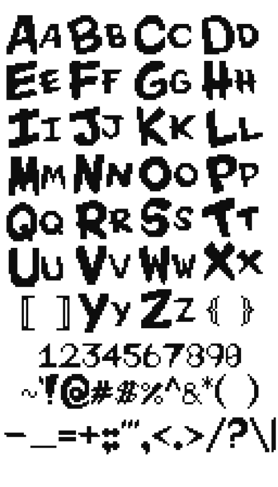 Pixel Art Font - Messy Thicc by philtacular