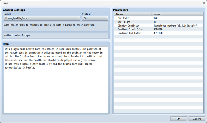 Side View Enemy Health Bars Plugin for RPG Maker MV by Axial Escape