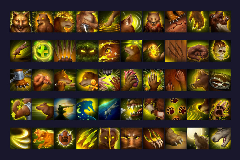 Werewolf Skills Icon Asset Pack by Free Game Assets (GUI, Sprite, Tilesets)