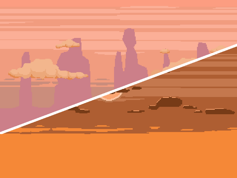 2D Pixel Art Backgrounds ( 10 Sky & Cloud ) by Arludus