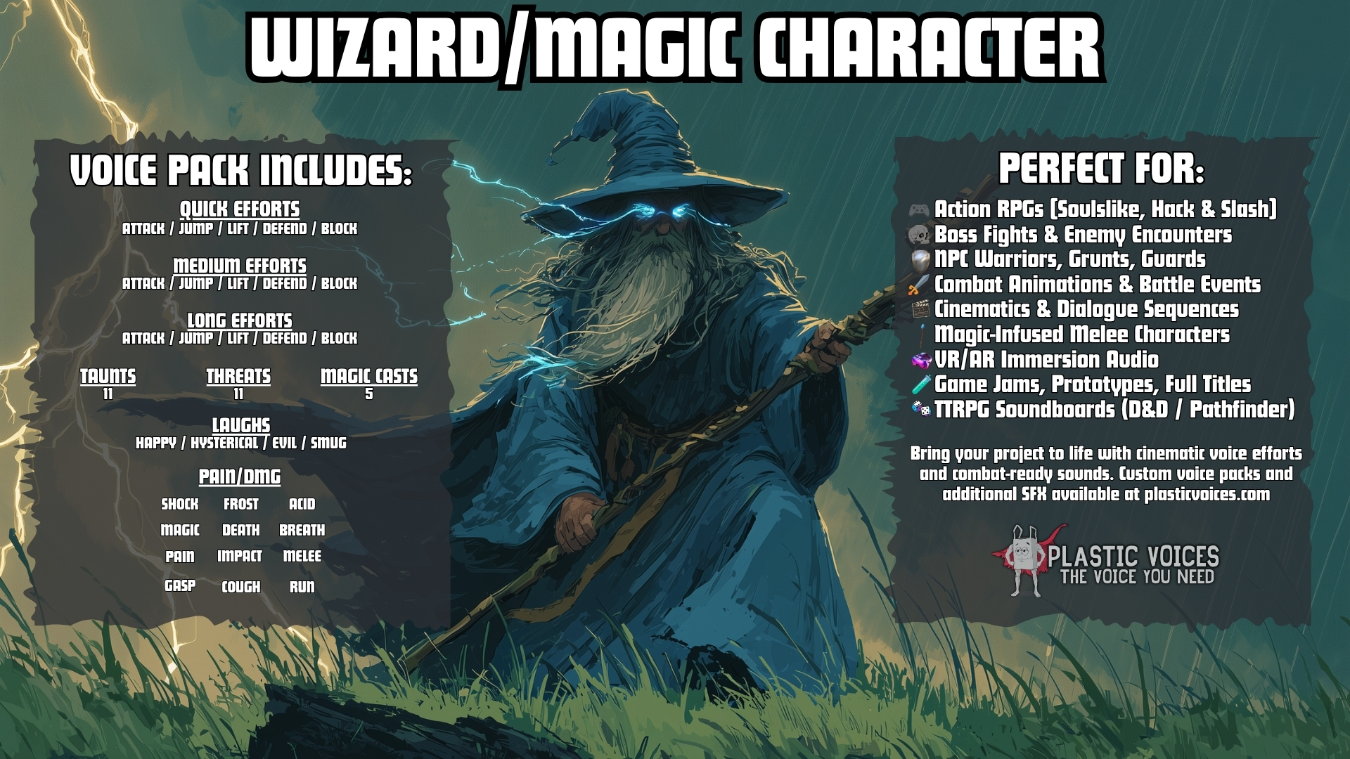 WIZARD VOICE PACK | 139 Efforts & Phrases | FOUNDRY SERIES 4/5 by ...