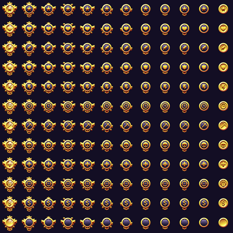 Gold Rank Badges and Icons by LadyLuck