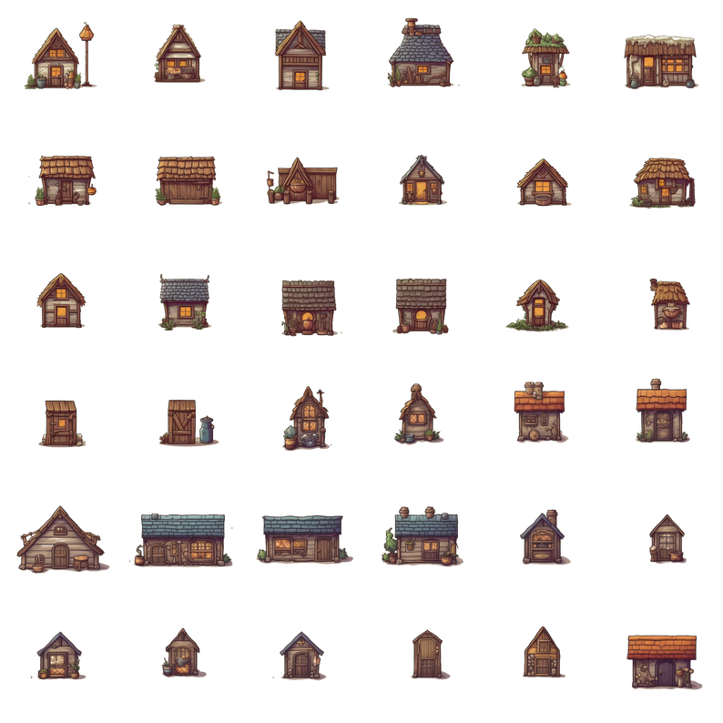 Medieval City Pixel Art Exterior by GNDLF The Maker