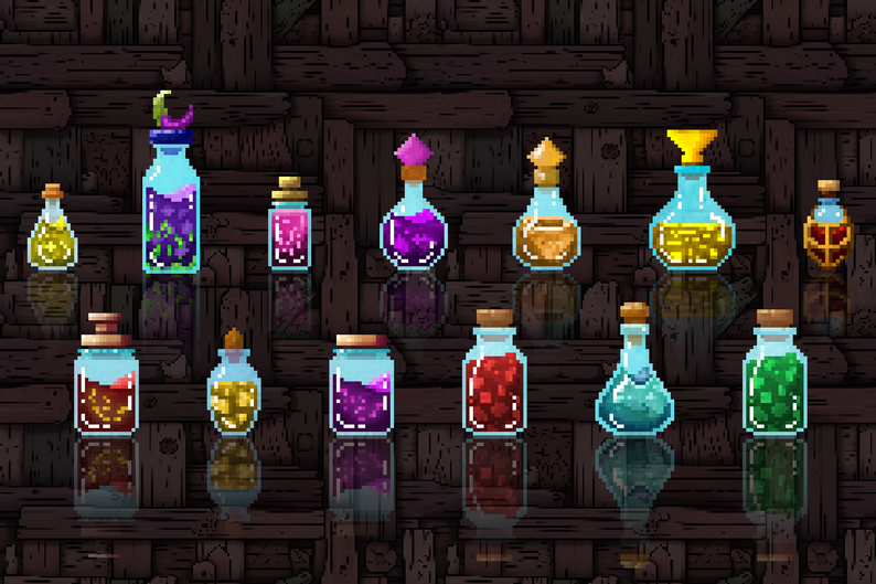 FREE Pixel Art Potion Pack - Animated by karsiori