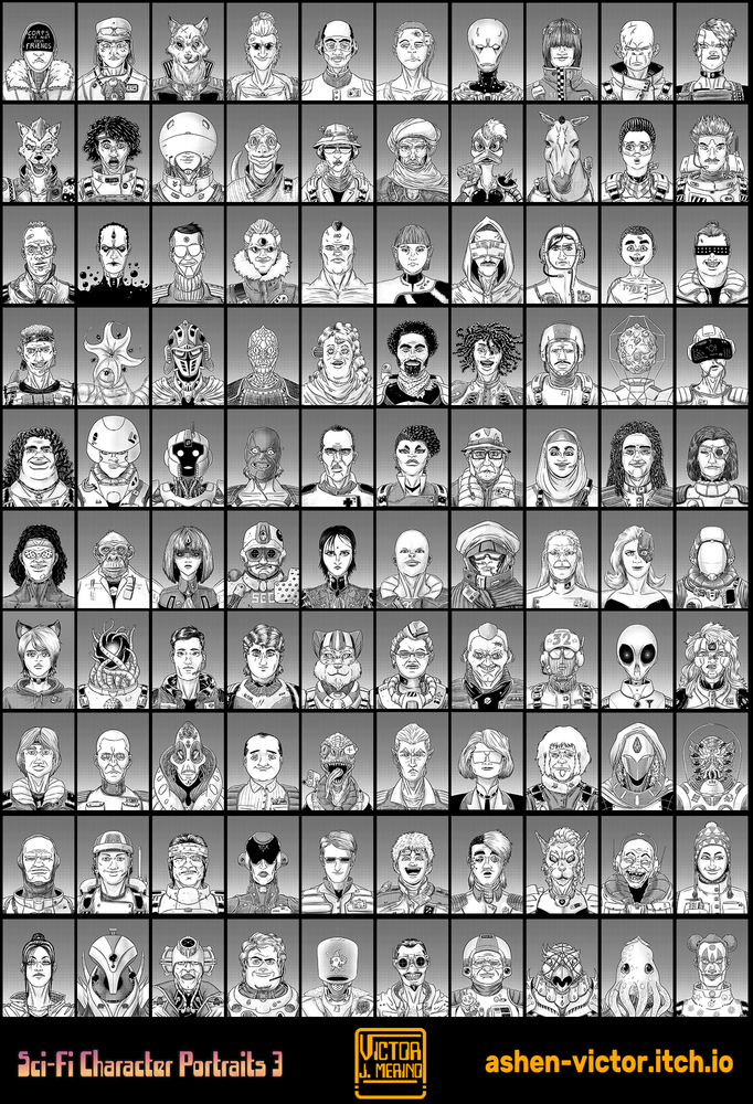 Sci-Fi Character Portraits 3: Encounters of the Third Pack by Ashen Victor