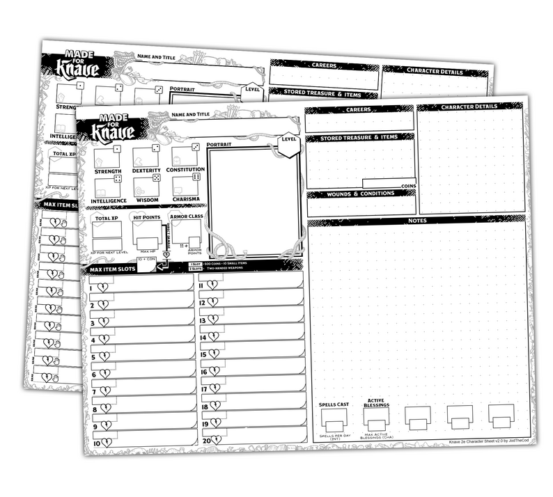Knave 2e Character Sheet by JodTheCod