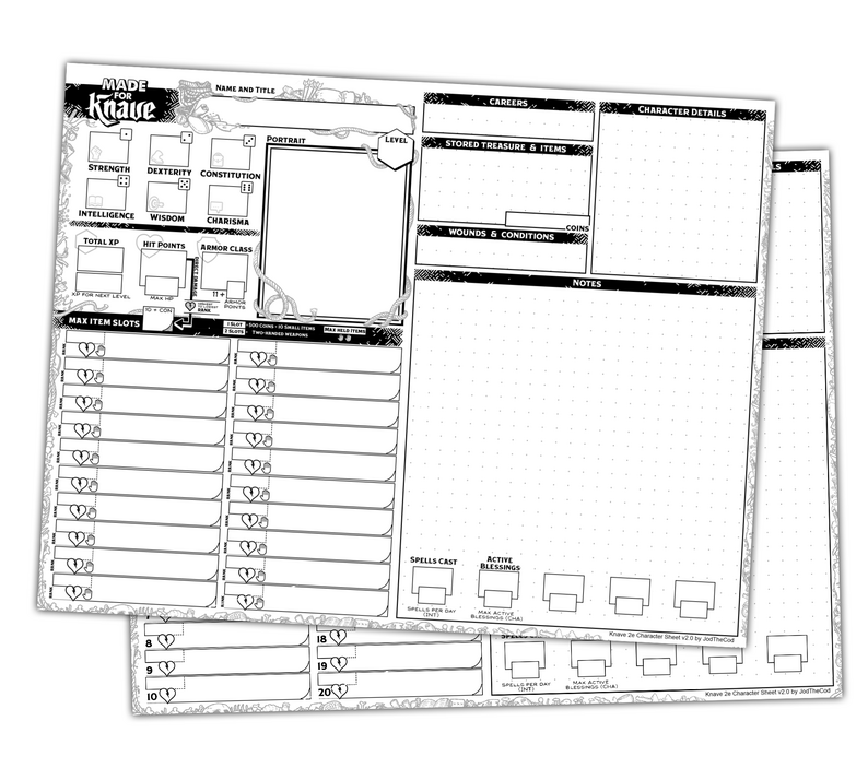 Knave 2e Character Sheet by JodTheCod