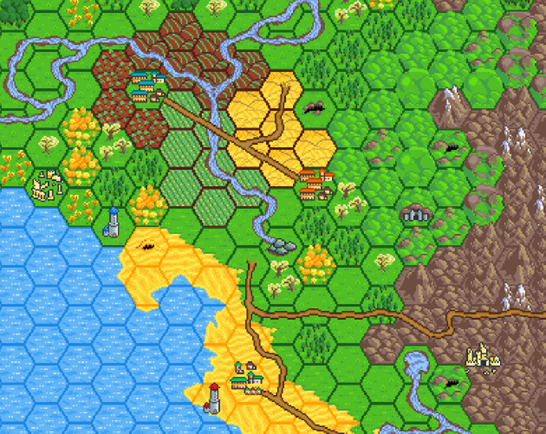 Pixel Hex Tileset by Zeshio