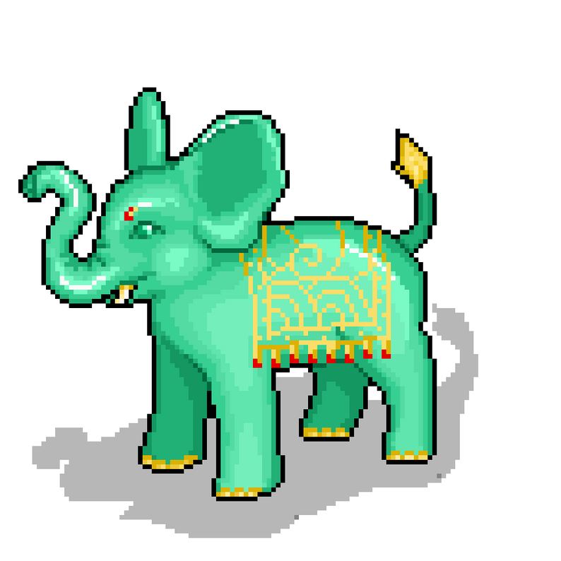 Animated Sprites: Jade Elephant Creature by TheSpriteShop