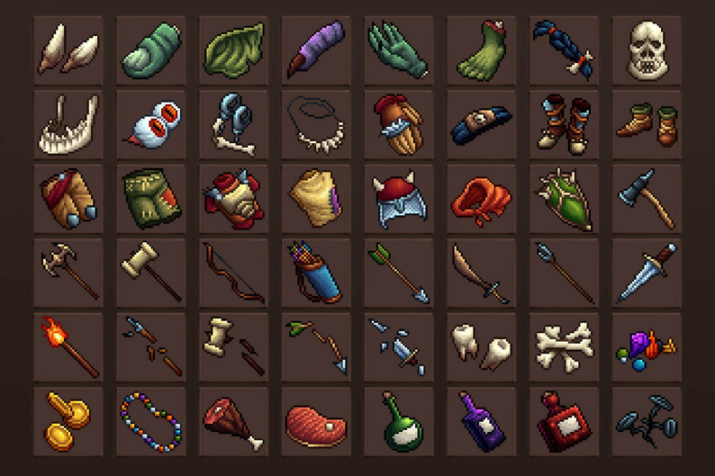 Free Goblin Loot Pixel Icons by Free Game Assets (GUI, Sprite, Tilesets)